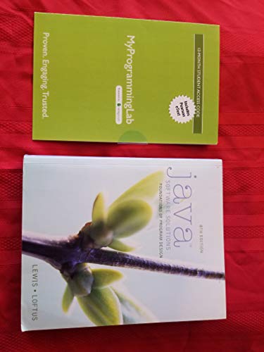 Java Software Solutions Plus Myprogramminglab With Pearson Etext Access Card Package 8th
