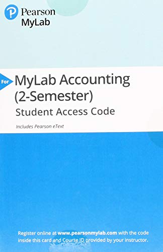 Mylab Accounting with Pearson Etext -- Access Card -- For Pearson's ... Mylab Accounting with Pearson Etext -- Access Card -- For Pearson's ...