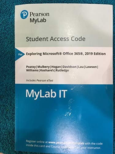 Exploring Microsoft Office 2019 -- MyLab IT with Pearson eText Access ... Exploring Microsoft Office 2019 -- MyLab IT with Pearson eText Access ...
