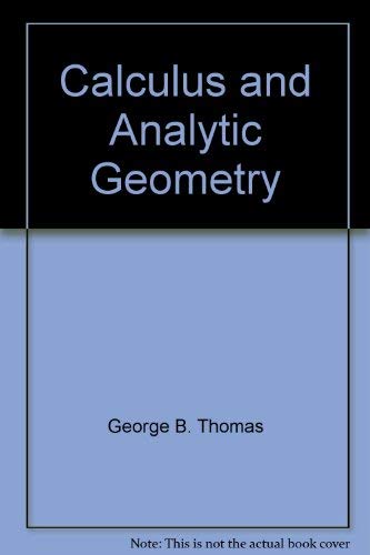 Calculus Analytic Geometry By Thomas Finney Abebooks