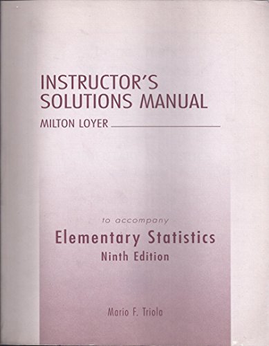 Instructor's Solutions Manual for Elementary Statistics: 9780321122124 ... Instructor's Solutions Manual for Elementary Statistics: 9780321122124 ...