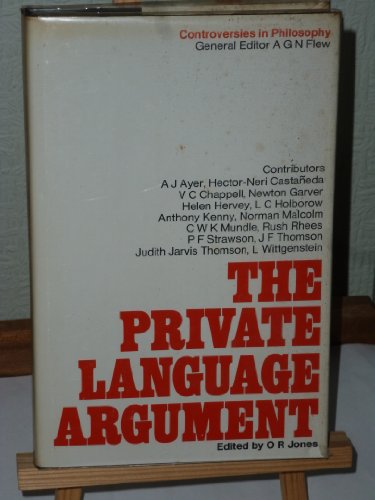 The Private Language Argument Controversies In Philosophy 9780333105108 Abebooks