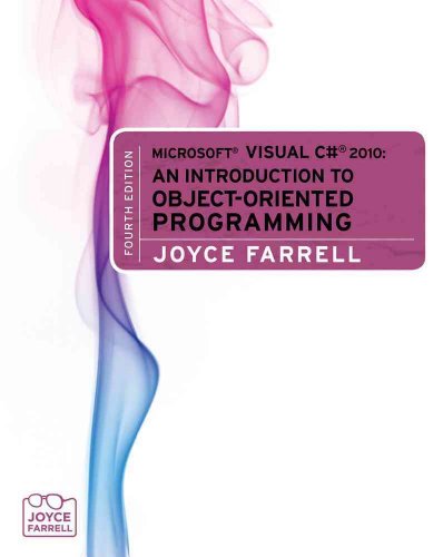 Microsoft Visual C 2010 An Introduction To Object Oriented Programming Introduction To