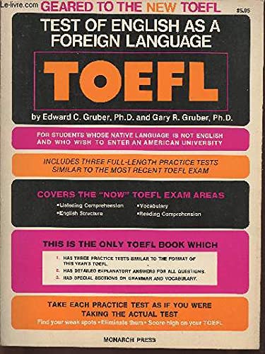 Test Of English As A Foreign Language Toefl Gruber Gary R