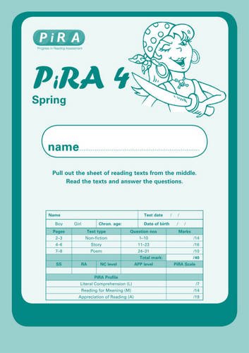 9781444111118: Progress in Reading Assessment Test 4, Spring PK10 (PIRA ... 9781444111118: Progress in Reading Assessment Test 4, Spring PK10 (PIRA ...
