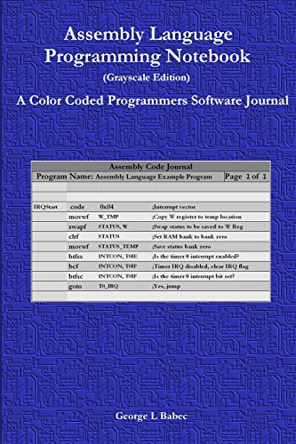 9781507538500 Assembly Language Programming Notebook Grayscale Edition A Color Coded