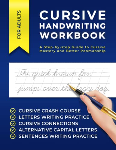 Cursive Handwriting Workbook For Adults A Step By Step Guide To